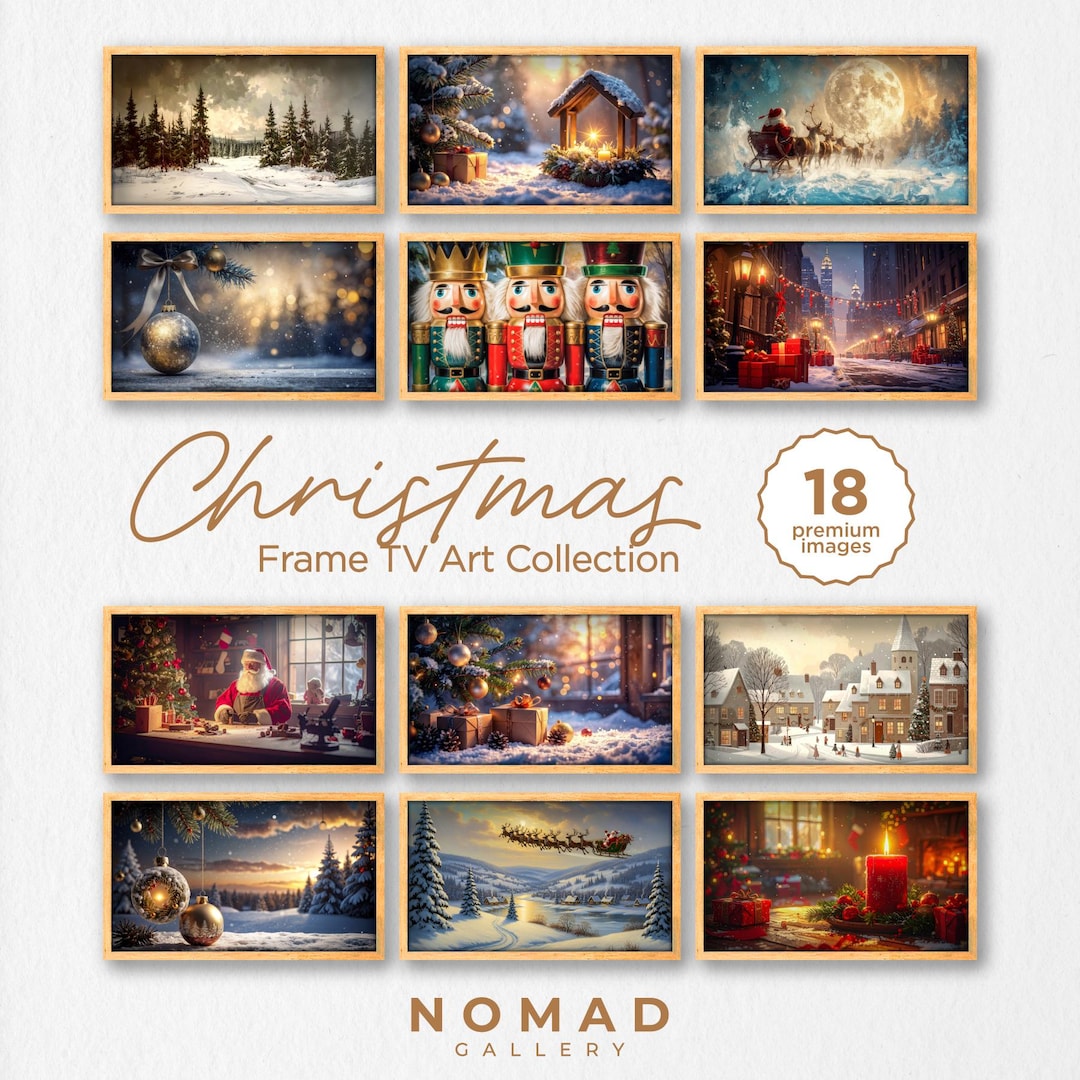 Christmas Samsung Frame TV Art Bundle, Winter Holiday Screensaver ...