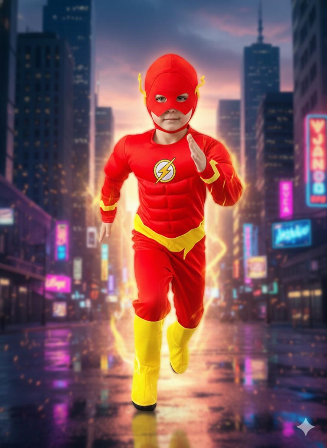 Muscle Padded Flash Costume for Boys – Superhero Halloween Outfit - Etsy