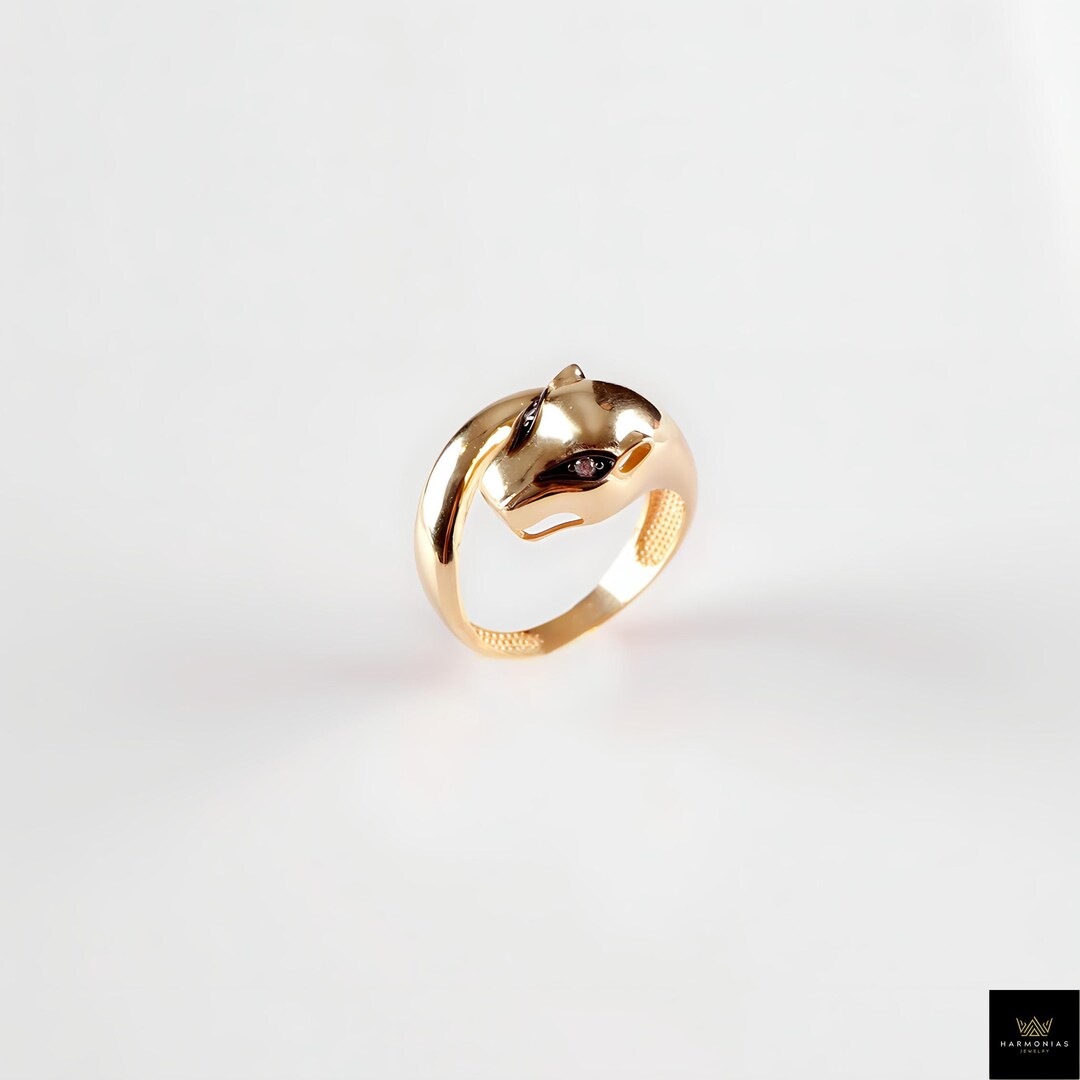 Solid Gold Serpent Head Ring for Women, Excellent Craftsmanship ...