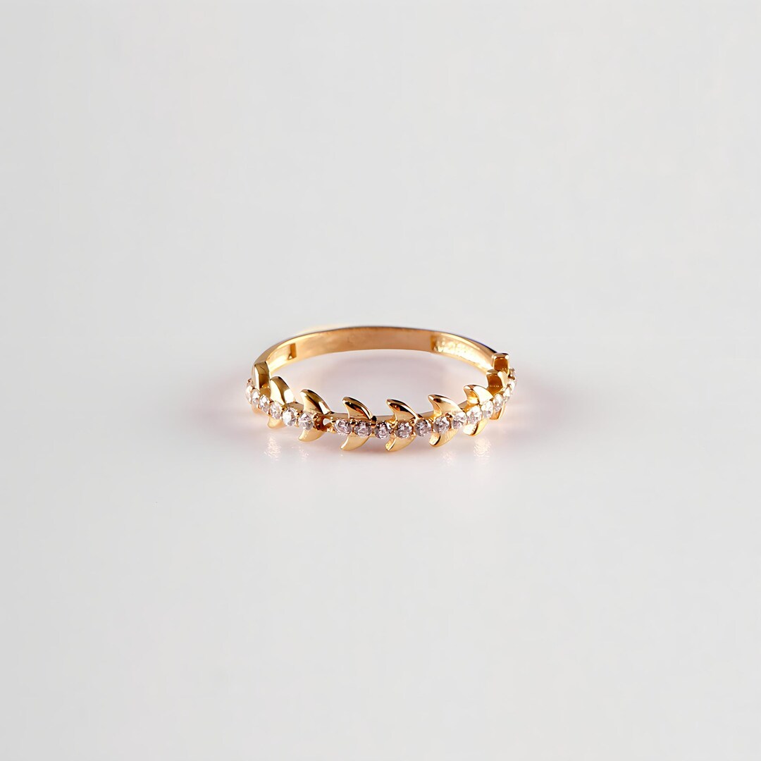 Herringbone Solid Gold Ring for Women, Excellent Craftsmanship ...