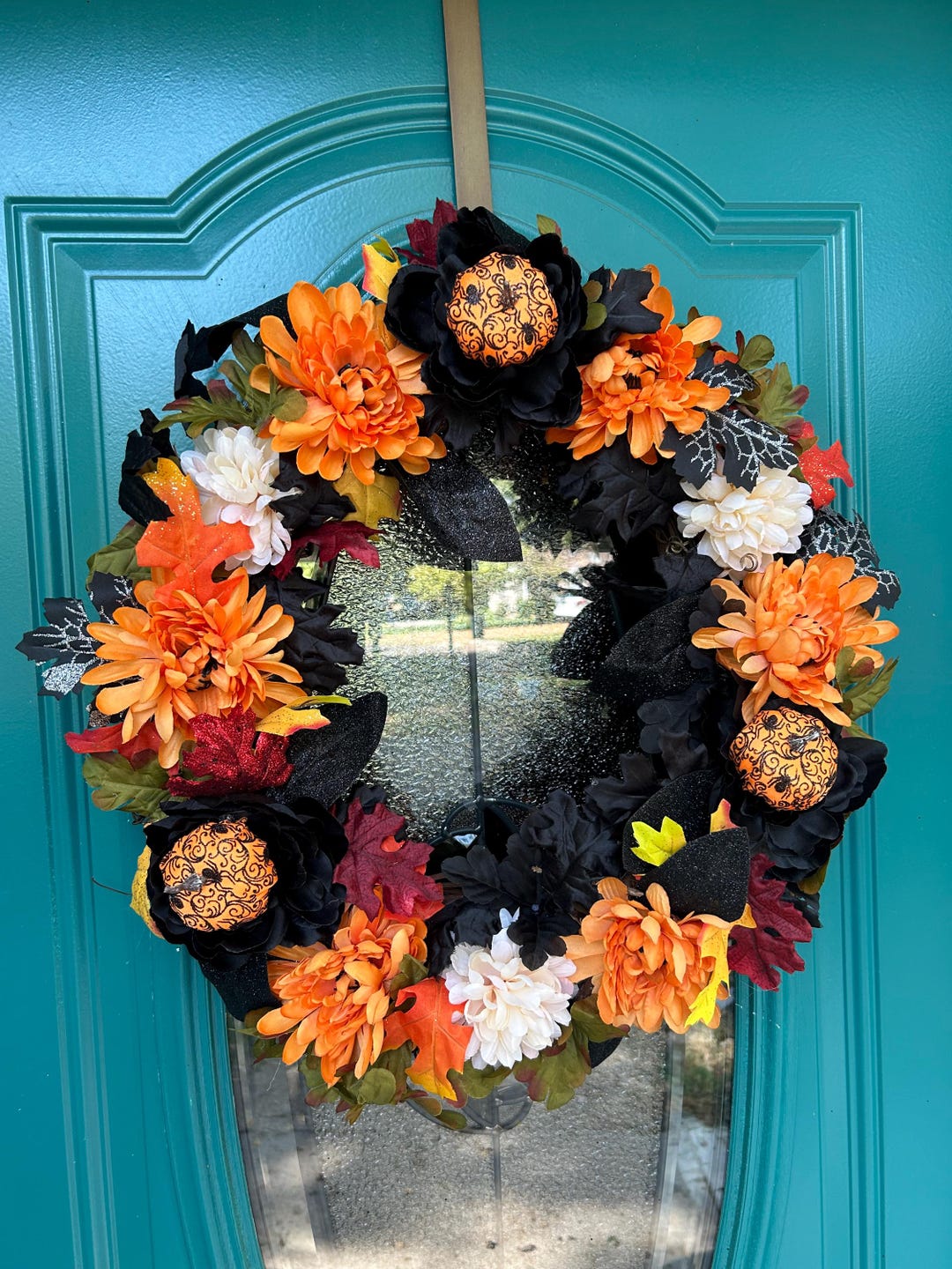 Old Hag Made Halloween Grapevine Wreath Fall Floral Decor (16") - Etsy