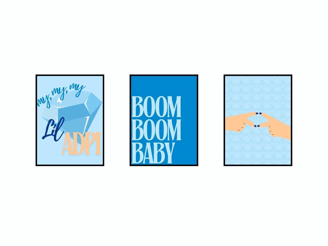 ADPI Alpha Delta Pi Sorority Digital Wall Prints Set of 3 - Etsy