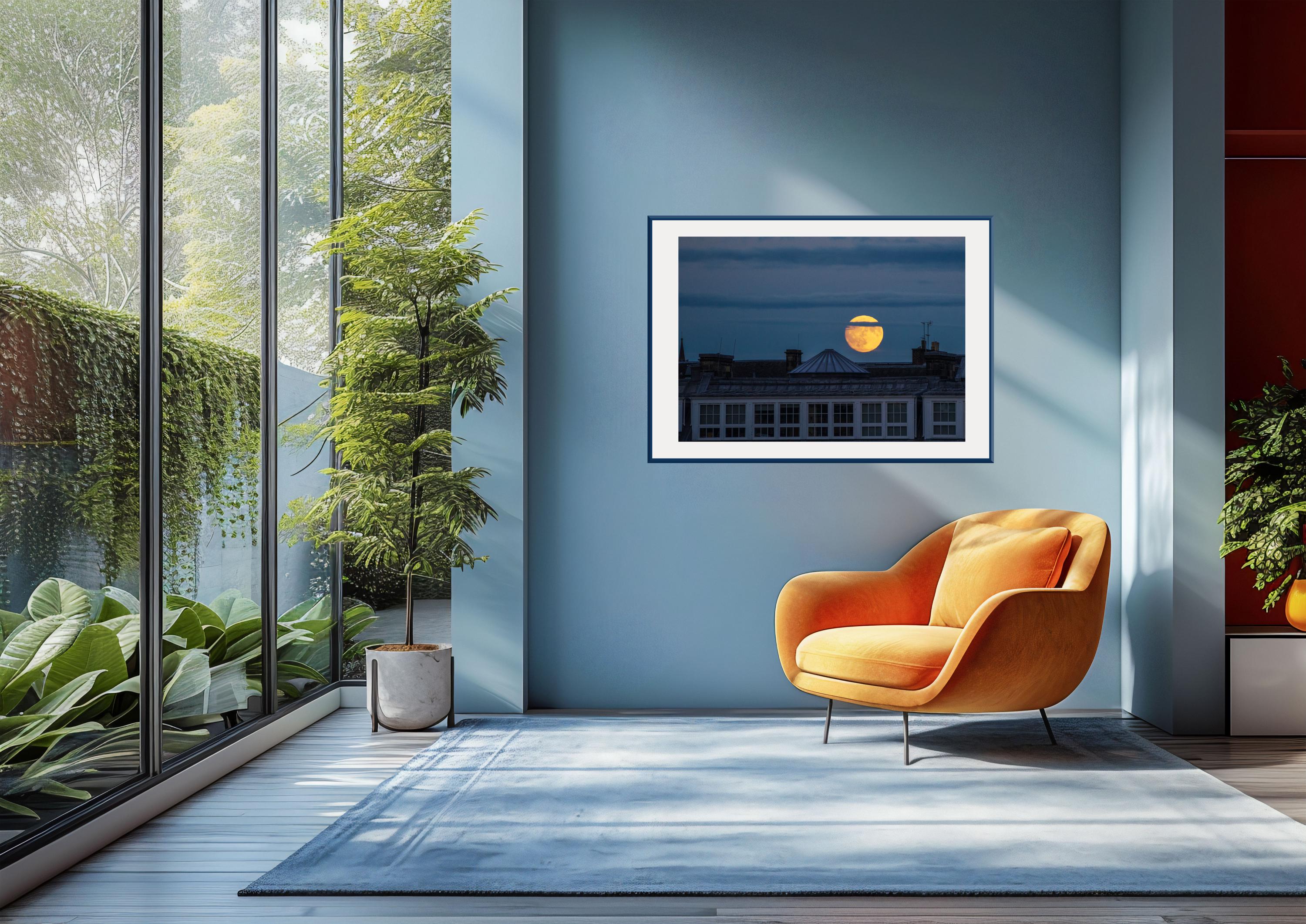 Full Moon Over Edinburgh Poster Scotland Night Sky Print Edinburgh ...