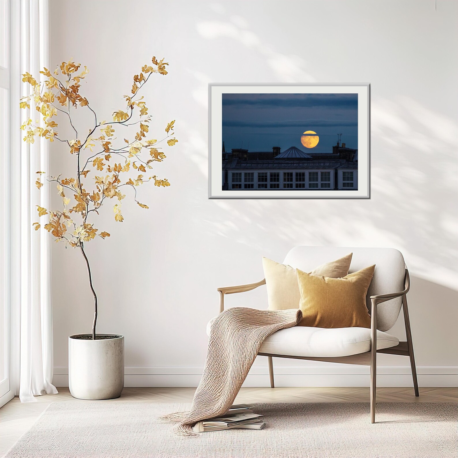 Full Moon Over Edinburgh Poster Scotland Night Sky Print Edinburgh ...