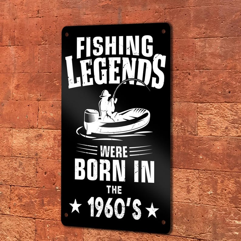 Fishing Legends Metal Sign, Vintage Angler Birthday Gift - Etsy