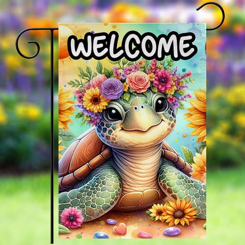 Sea Turtle Garden Flag - Etsy