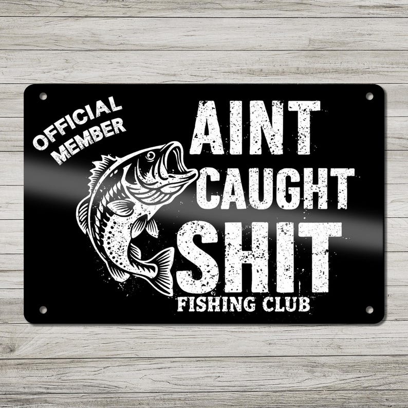 Funny Fishing Club Metal Sign, Fisherman Joke Cabin Decor - Etsy