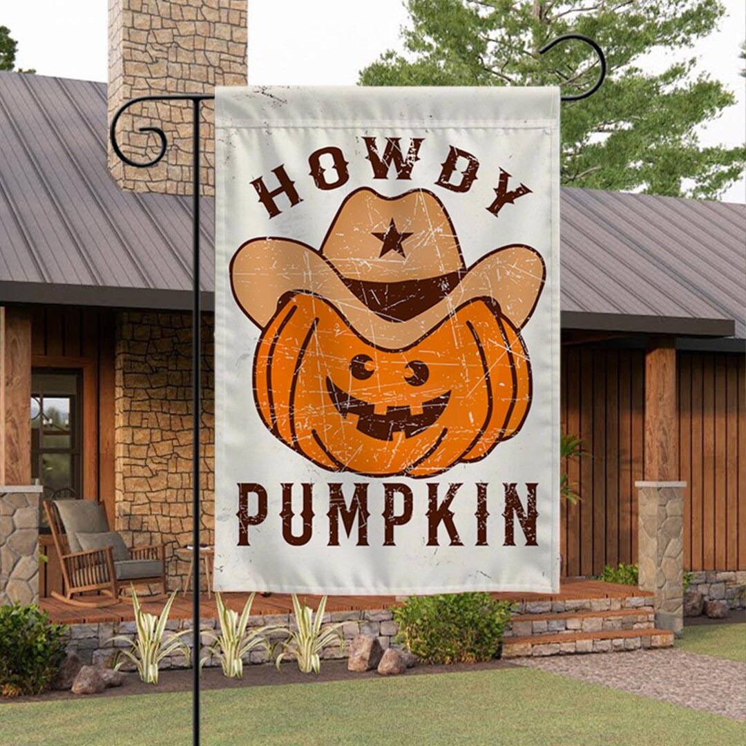 Howdy Pumpkin Halloween Garden Flag12x18inch Double Sided Indoor ...