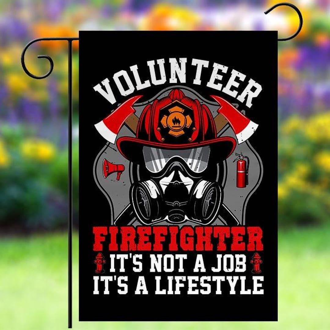 Firefighter 12x18-inch Double Sided Garden Flag - Yard Flag - Volunteer ...