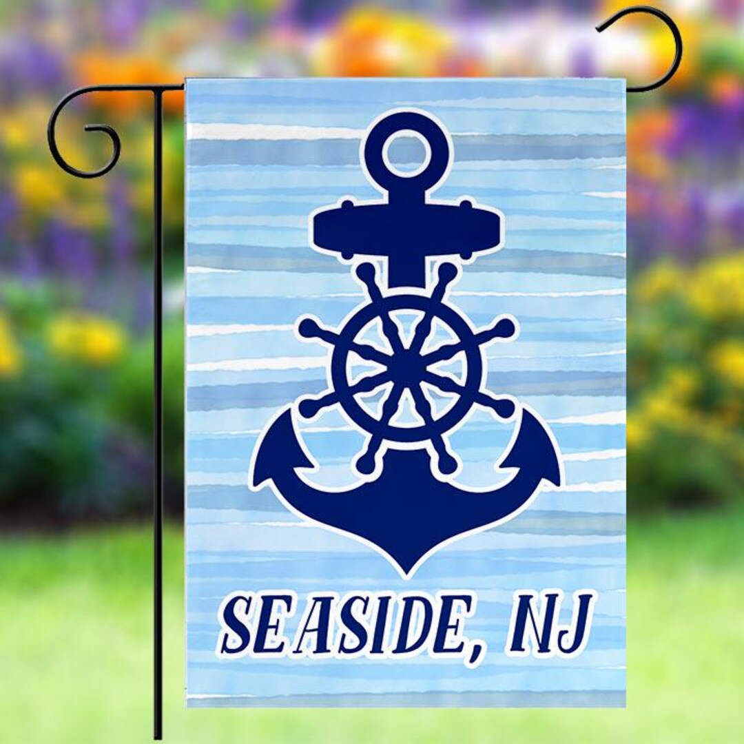 Personalized Nautical Anchor Garden Flag - Family Name Flag - 12x18 ...