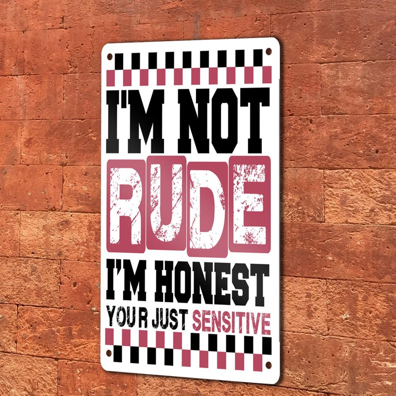 I'm Not Rude Metal Sign - Funny Bar, Garage, Home Decor (8x12 Inch) - Etsy