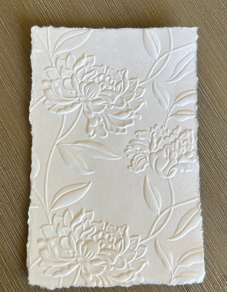 Embossed Floral Handmade Paper - Etsy