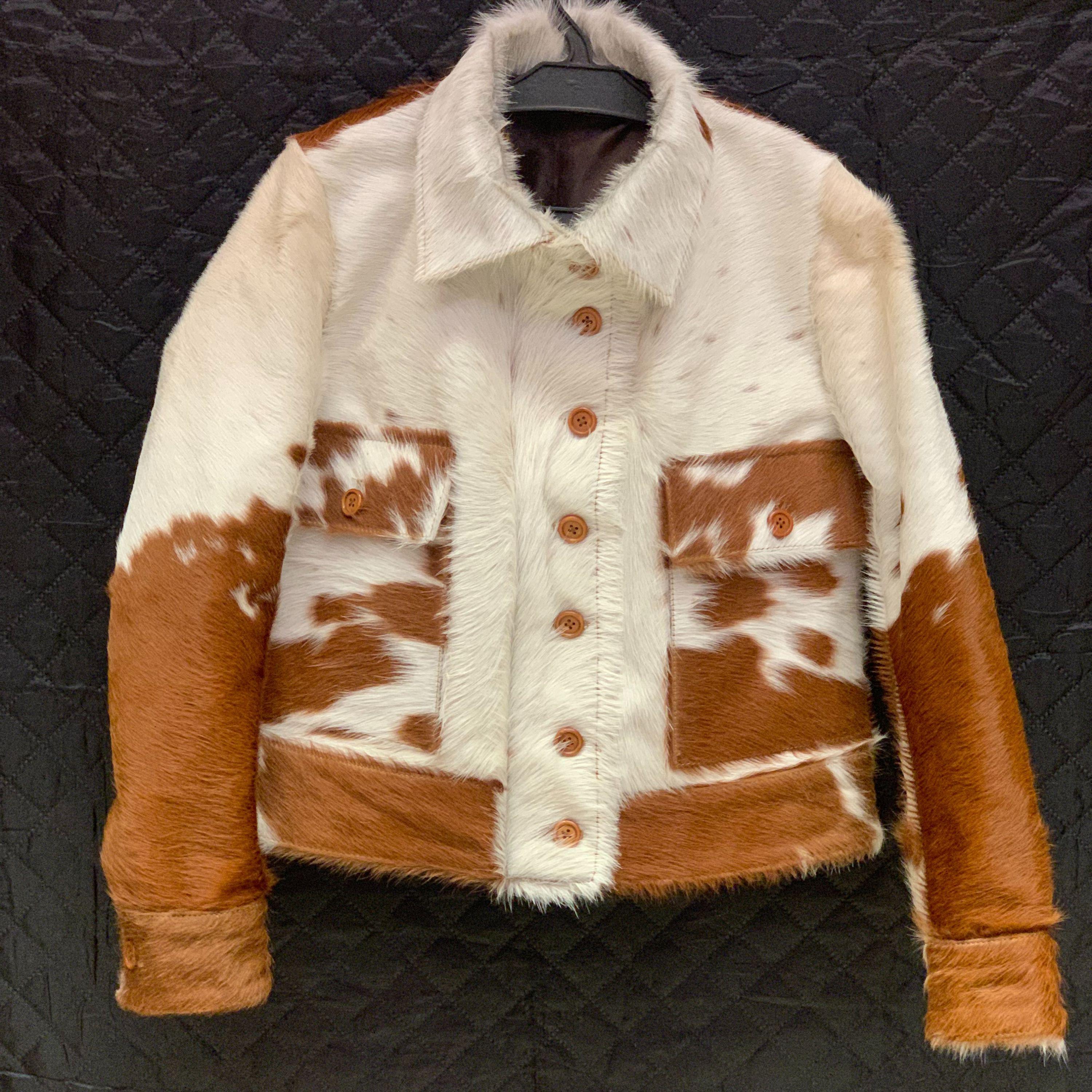 Men's Cowhide Pony Skin Jacket: Western Animal Print Leather - Etsy