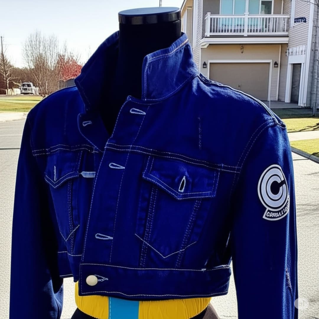 Ripped Cropped Denim Jacket: Anime Streetwear Inspired - Etsy