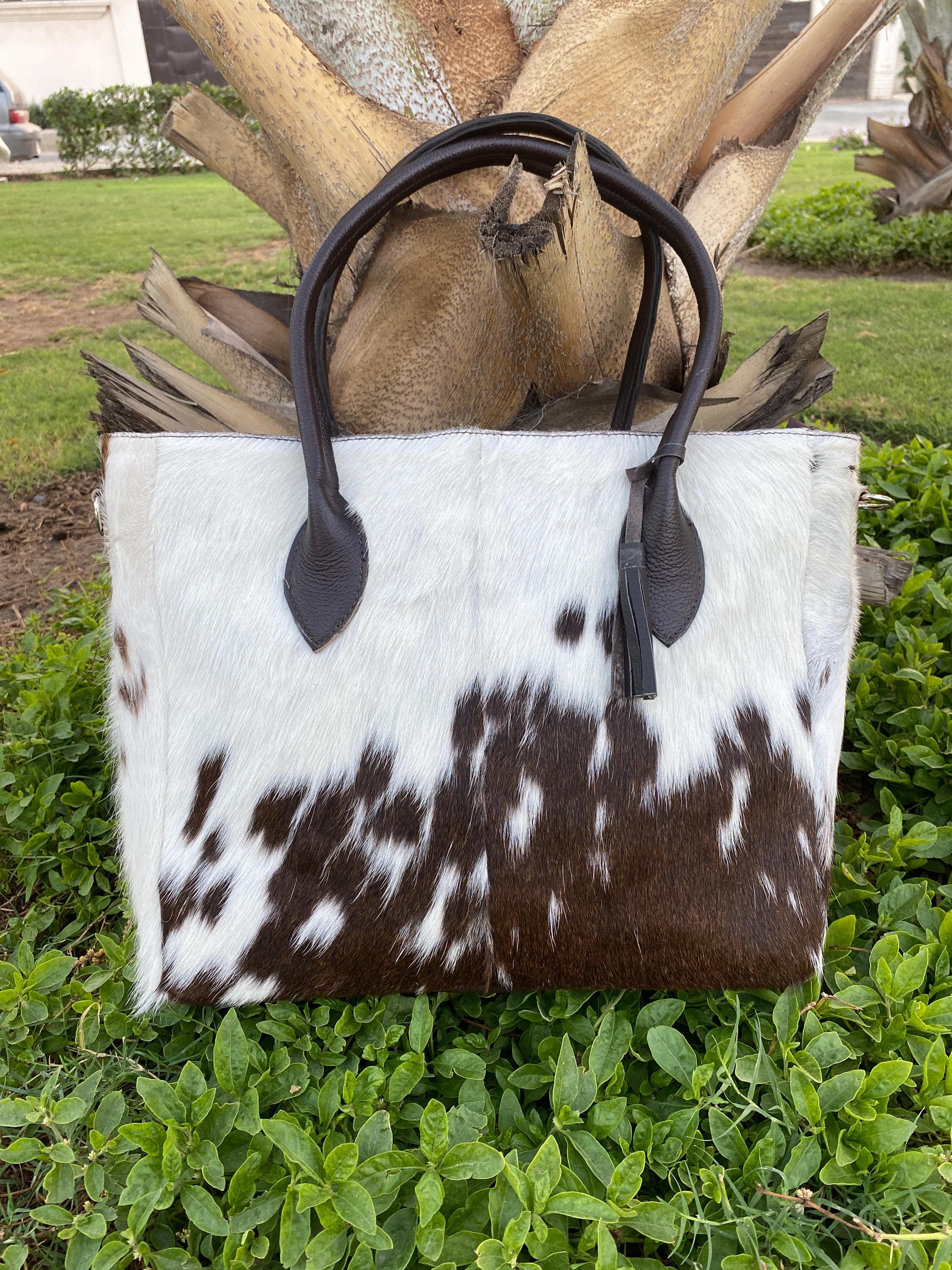 Cowhide Hair-on Leather Tote Bag: Large Western Style Women's Bag - Etsy