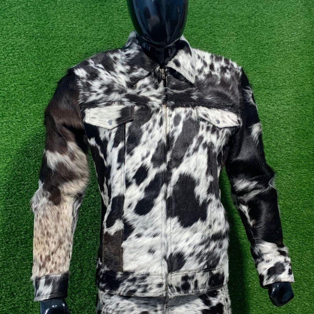 Cowhide Men's Jacket Pant Set: Real Hair Western Outfit - Etsy