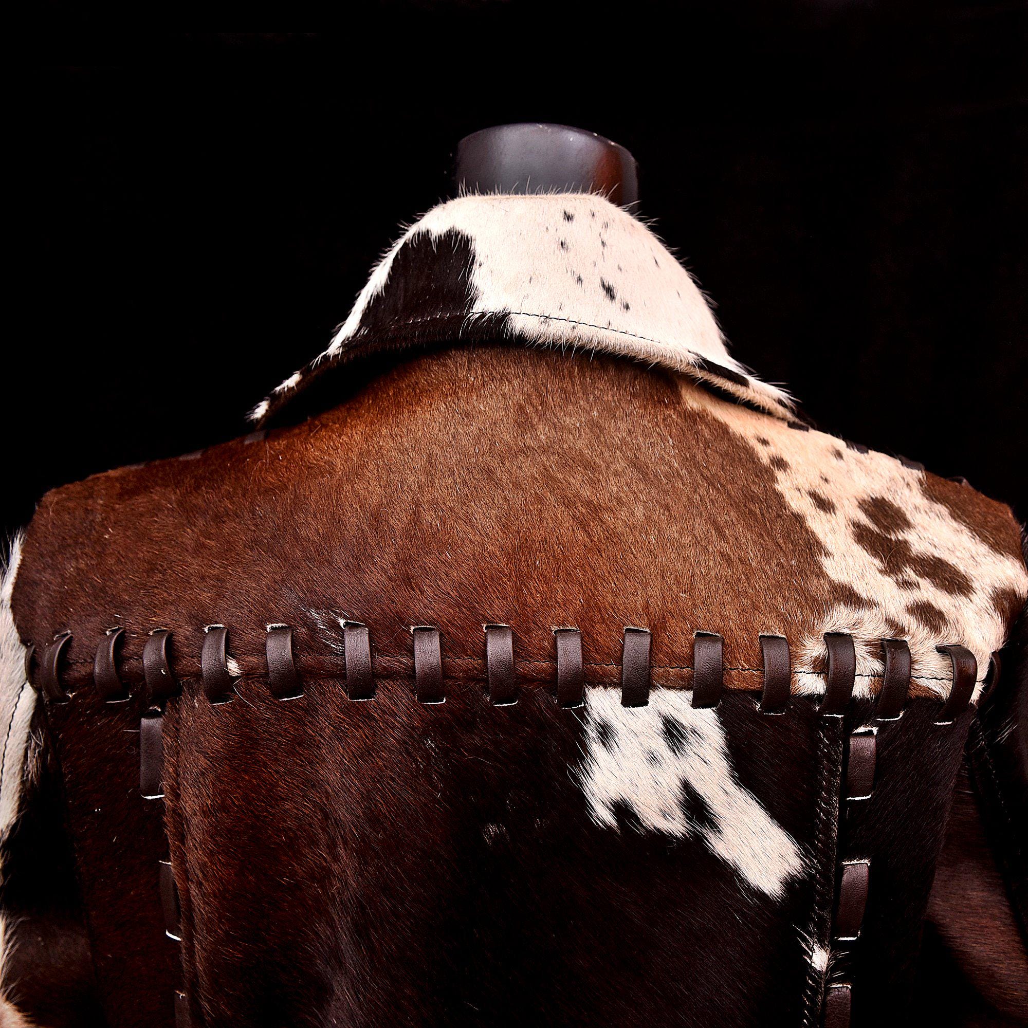 Women Cowhide Western Long Coat Trench Coat, Handmade Real Hair on ...