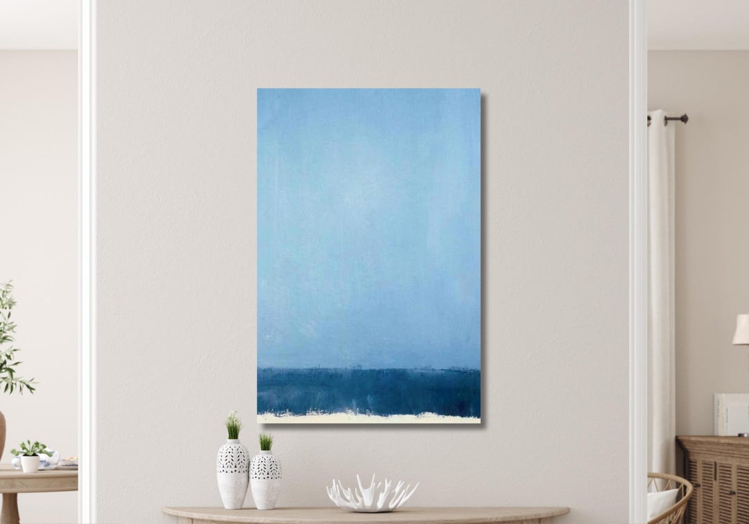 Mark Rothko White and Blue Oil Painting Canvas Art, Mark Rothko ...