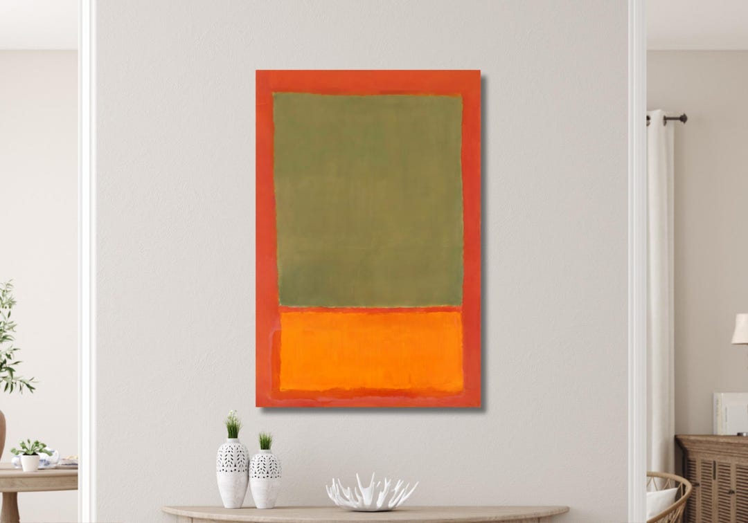 Mark Rothko Green and Orange Oil Painting Prints, Mark Rothko ...