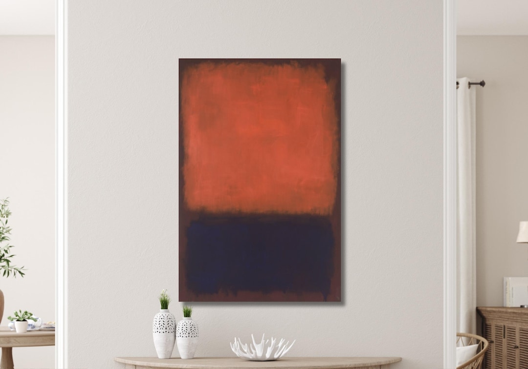 Mark Rothko Brown and Navy Blue Oil Painting Art, Mark Rothko ...