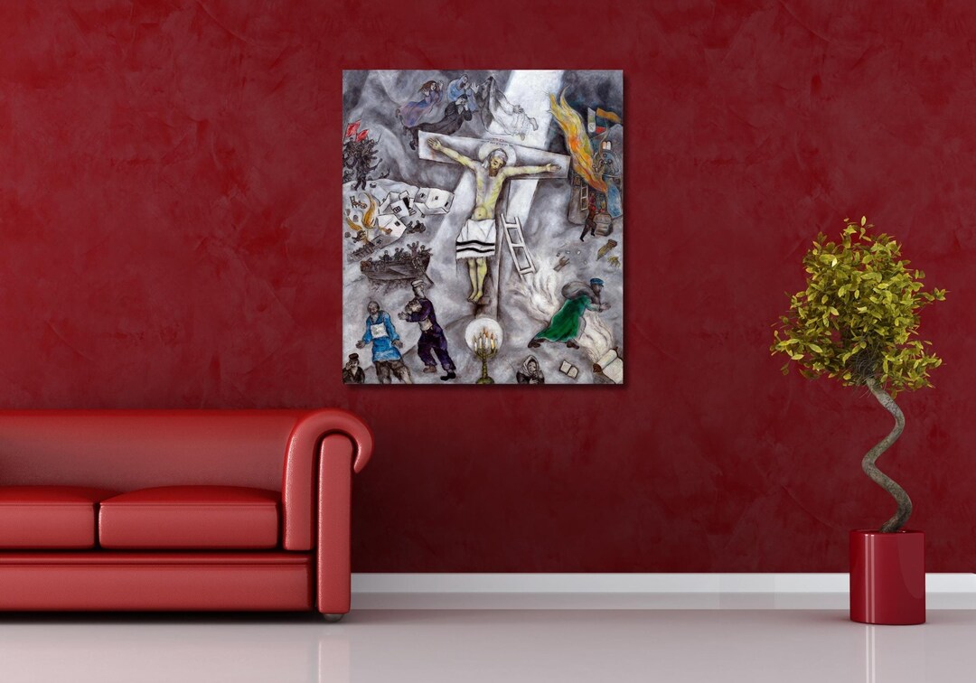 Marc Chagall Resurrection 1882 Painting Print Canvas Art, Marc Chagall ...