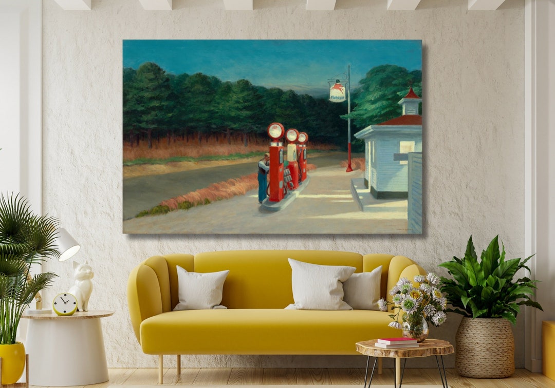 Edward Hopper Gas Station 1940 Painting, Edward Hopper Artworks Canvas ...