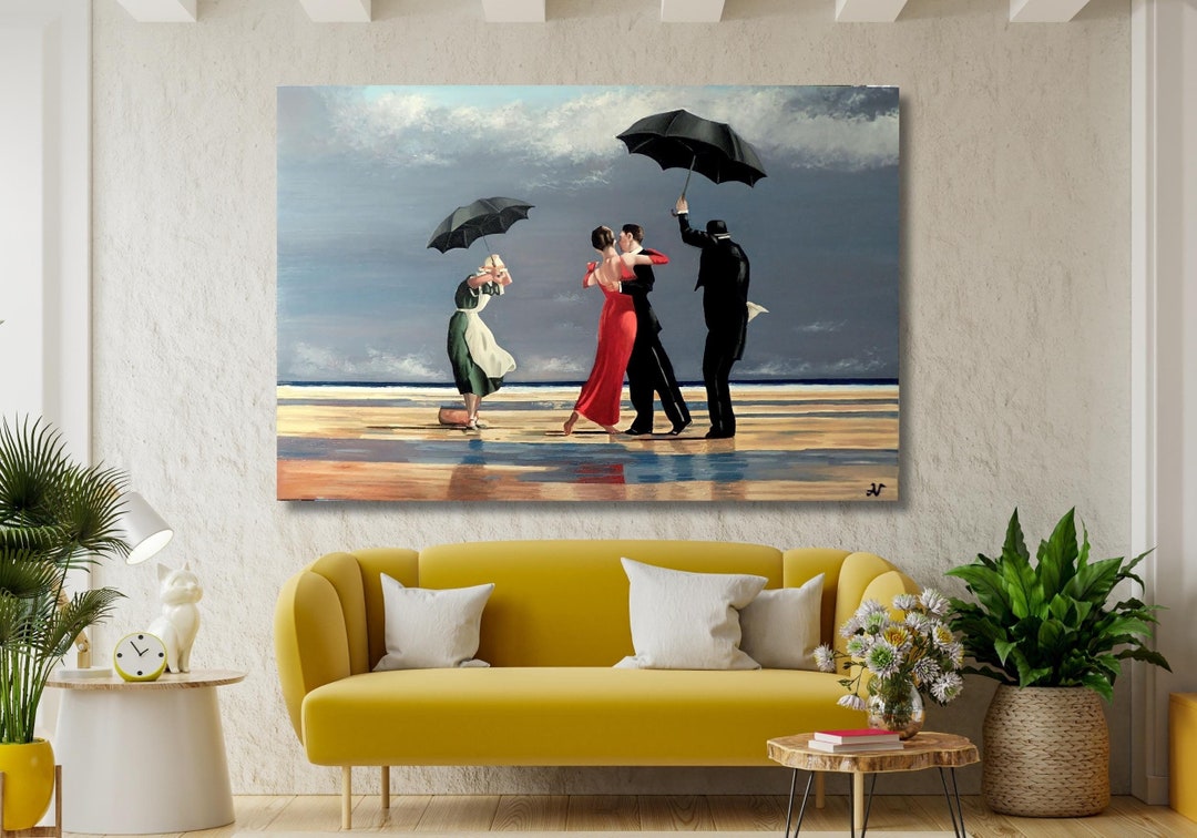 Tango Best Dancer Couple Canvas Wall Art, Dancing Under the Rain Print ...