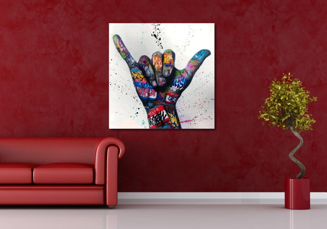 Hands Graffiti Printings, Graffiti Canvas Decor, Hands Graffiti Decors ...