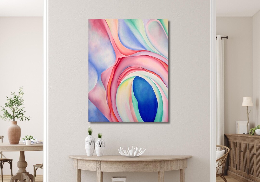 Georgia O'keeffe Music Pink and Blue Oil Painting Prints, Georgia O ...