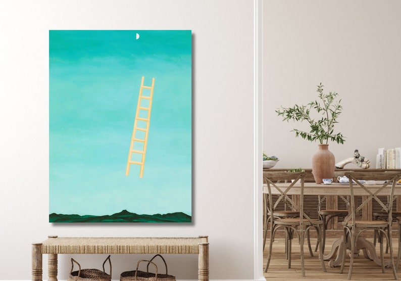 Georgia O'keeffe Painting, Georgia O'keeffe Ladder to the Moon Art ...