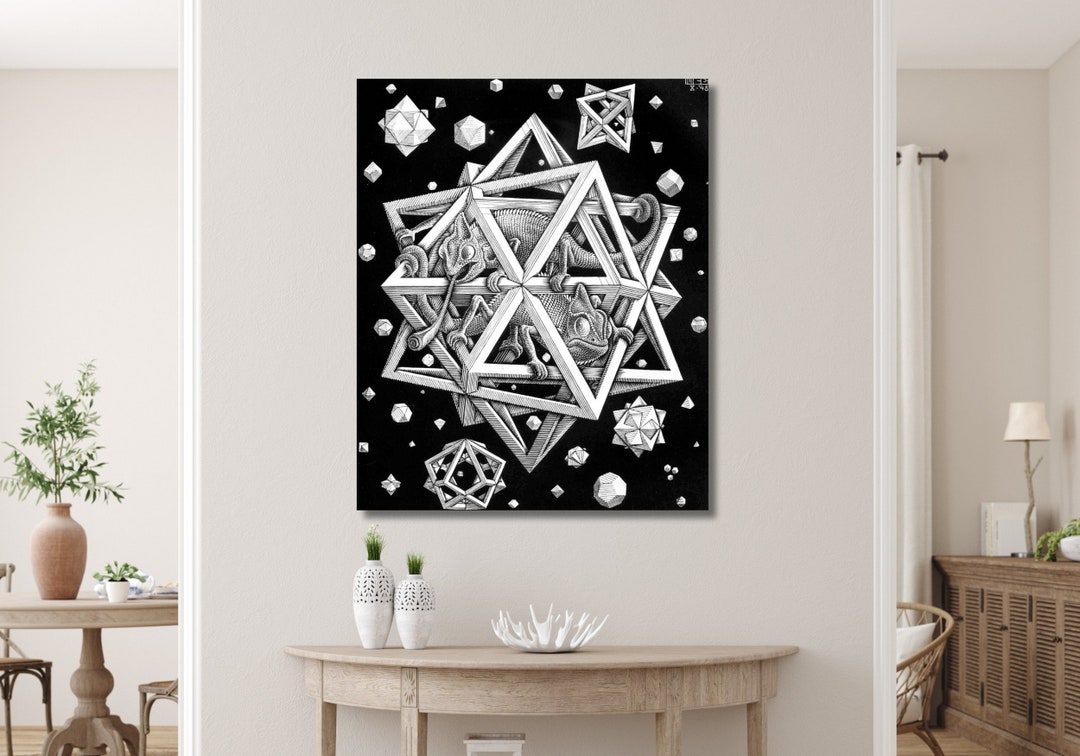 Maurits Cornelis Escher Stars Painting Print, M.C. Escher Stars Canvas ...