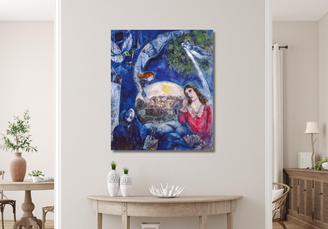 Marc Chagall Around Her Oil Painting Prints, Marc Chagall Artwork Print ...