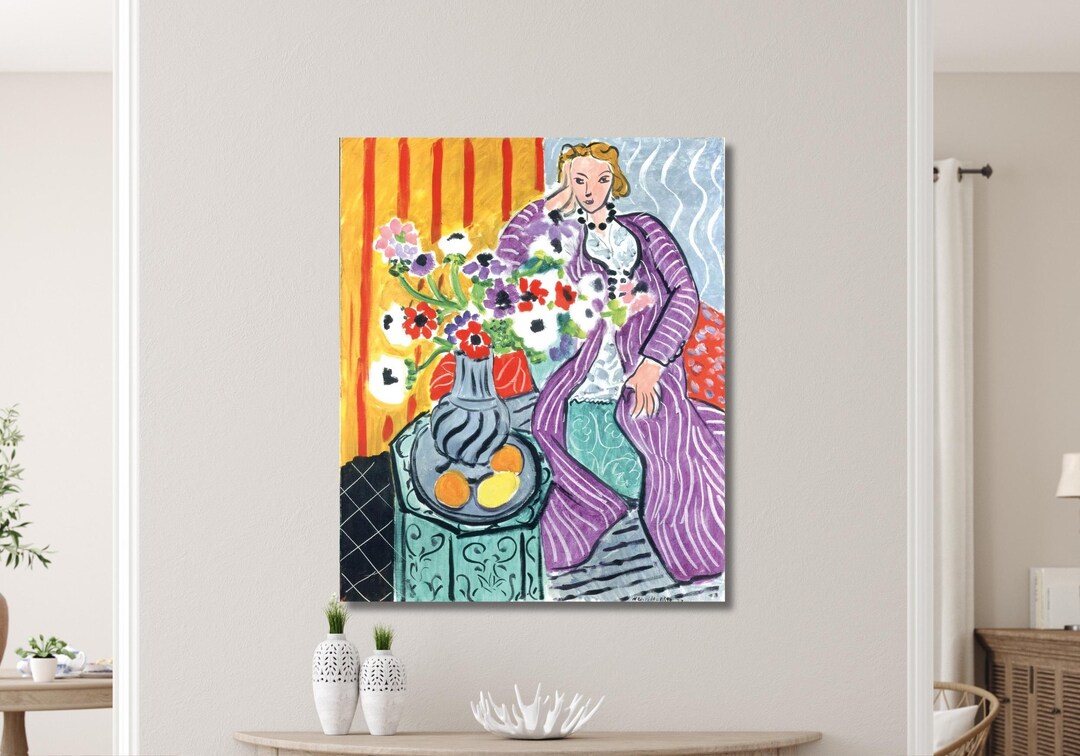 Henri Matisse Robe Violette Et Anémones 1937 Oil Painting Print, Henri ...