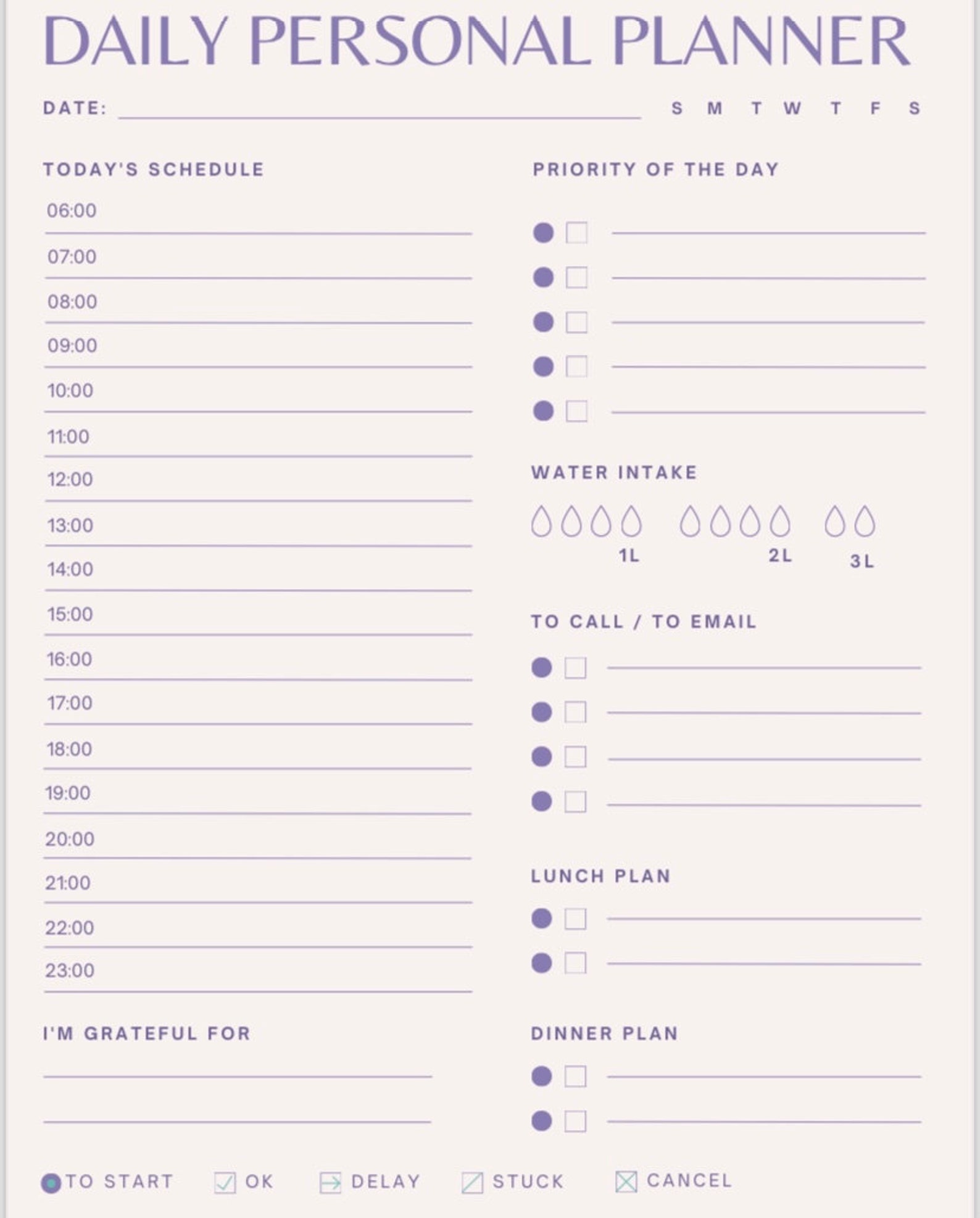 Printable 7 Day Daily Personal Motivational Planner - Etsy