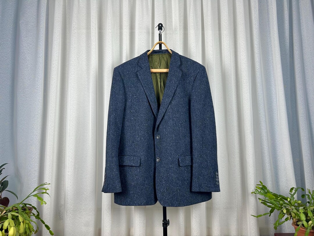 Magee Nice T2 Jacket Handwoven Donegal Tweed Irish Country Style Navy ...