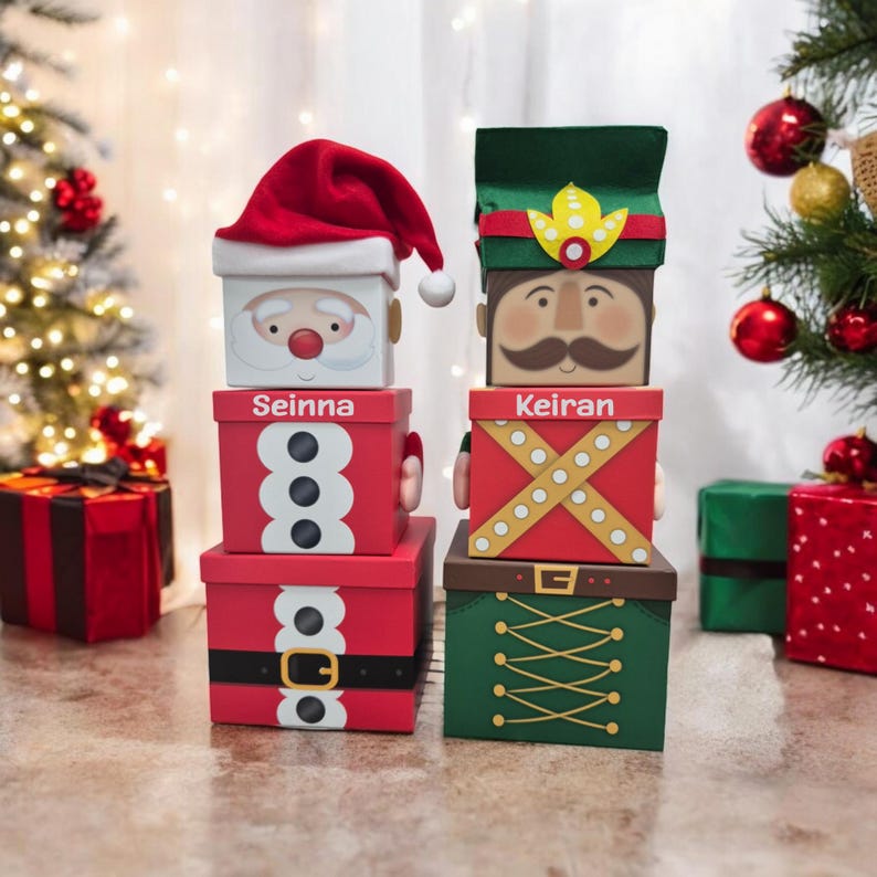 Personalised Santa Stackable Christmas Eve Box Personalised Nutcracker ...