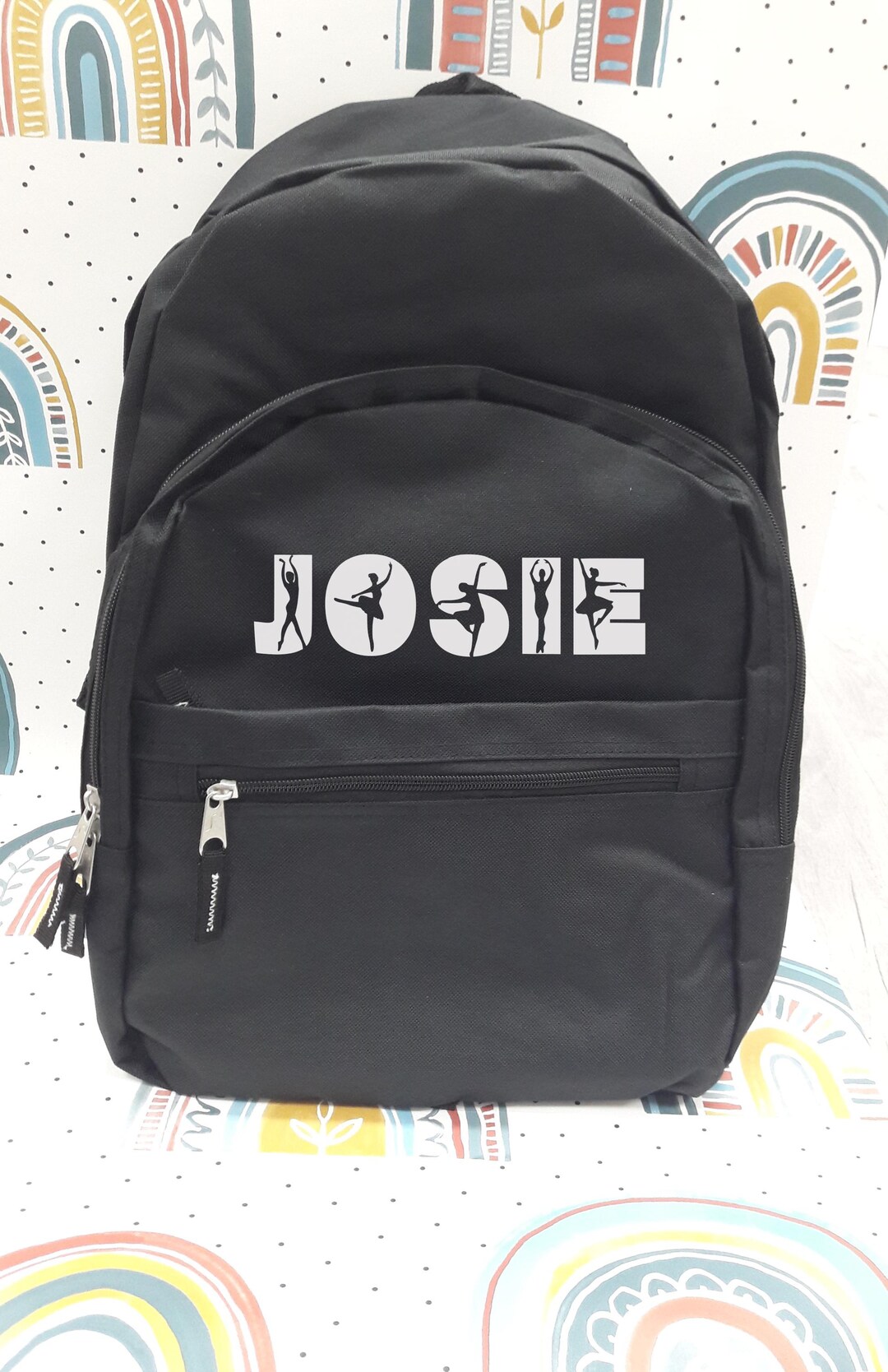 Personalised Backpack | Dance Theme Letters | Backpack | Personalised ...