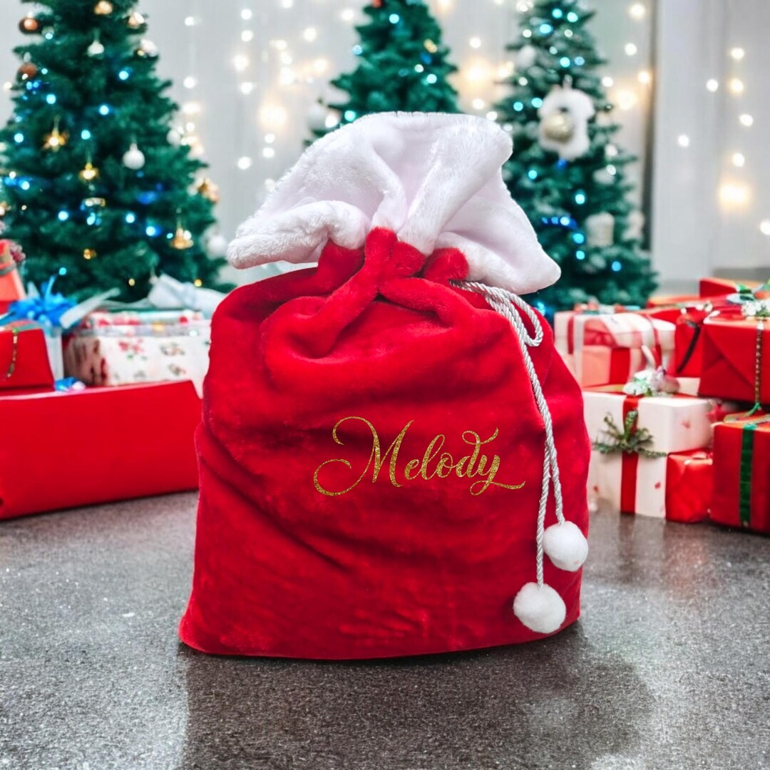 Personalised Christmas Santa Sack Plush Red Christmas Gift Sack ...