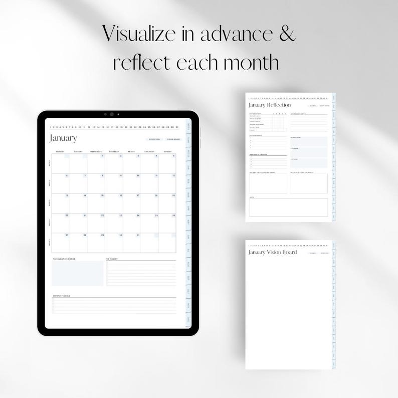 2025 Blue Digital Planner-minimalist Dated Calendar, Goodnotes ...