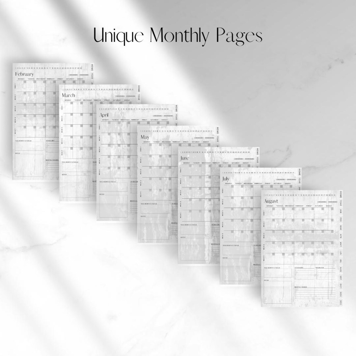 Digital Planner-grunge Distressed Emo Gray Undated Calendar 478 Pages ...