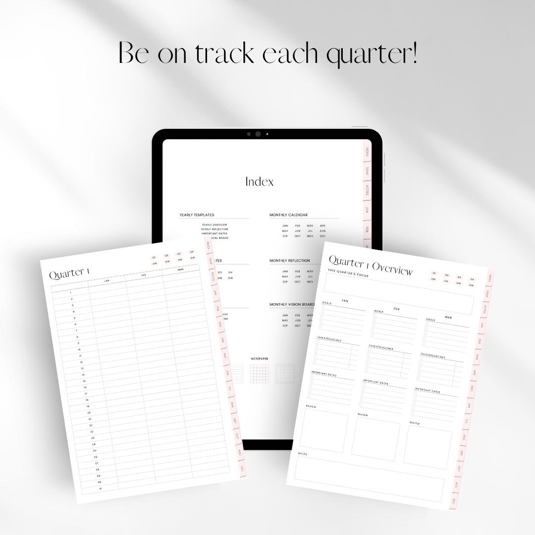2025 Pink Digital Planner-minimalist Dated Calendar, Goodnotes ...