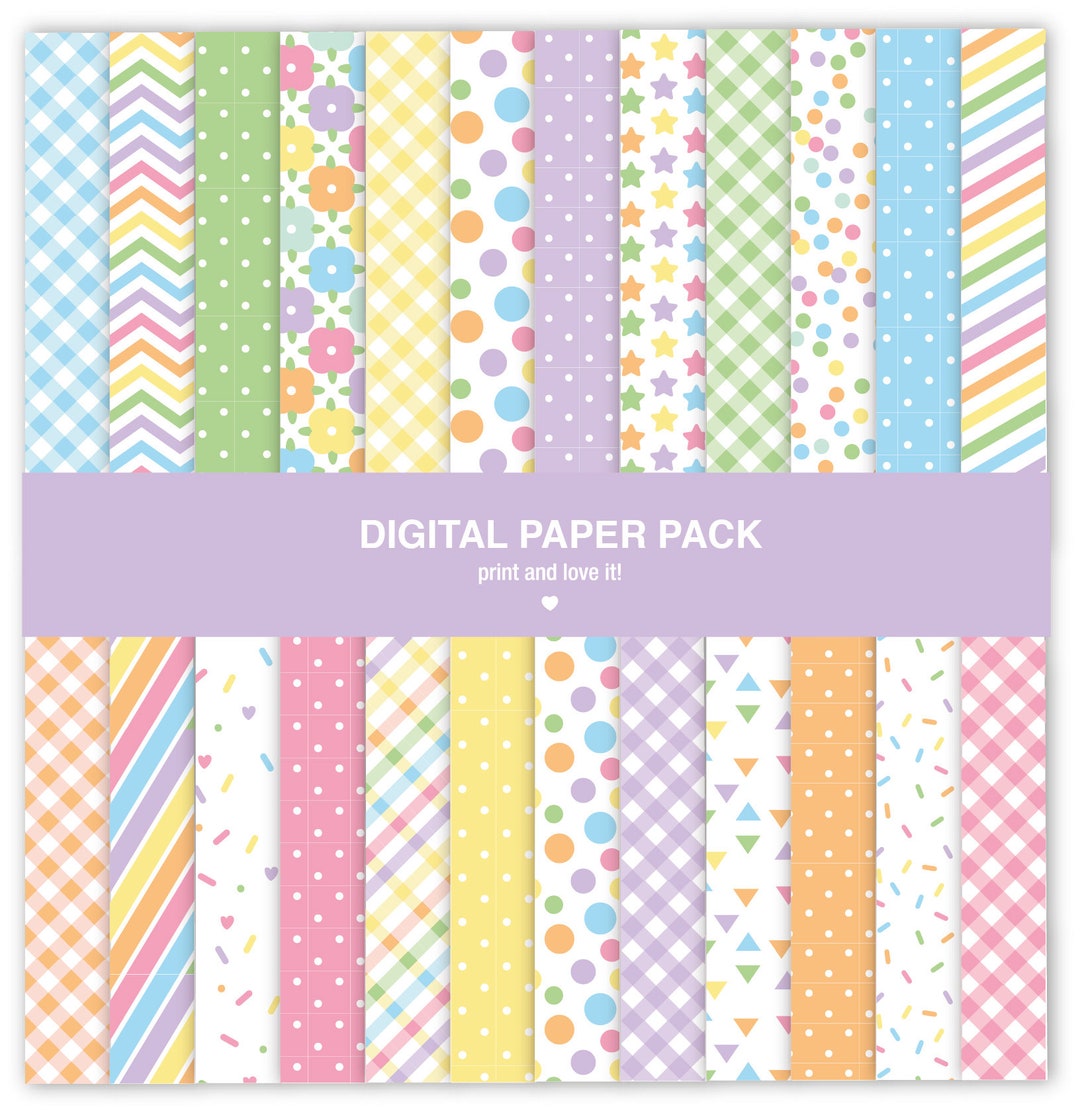 Pastels Digital Paper - Pretty Baby Pastels Modern Design Backgrounds ...