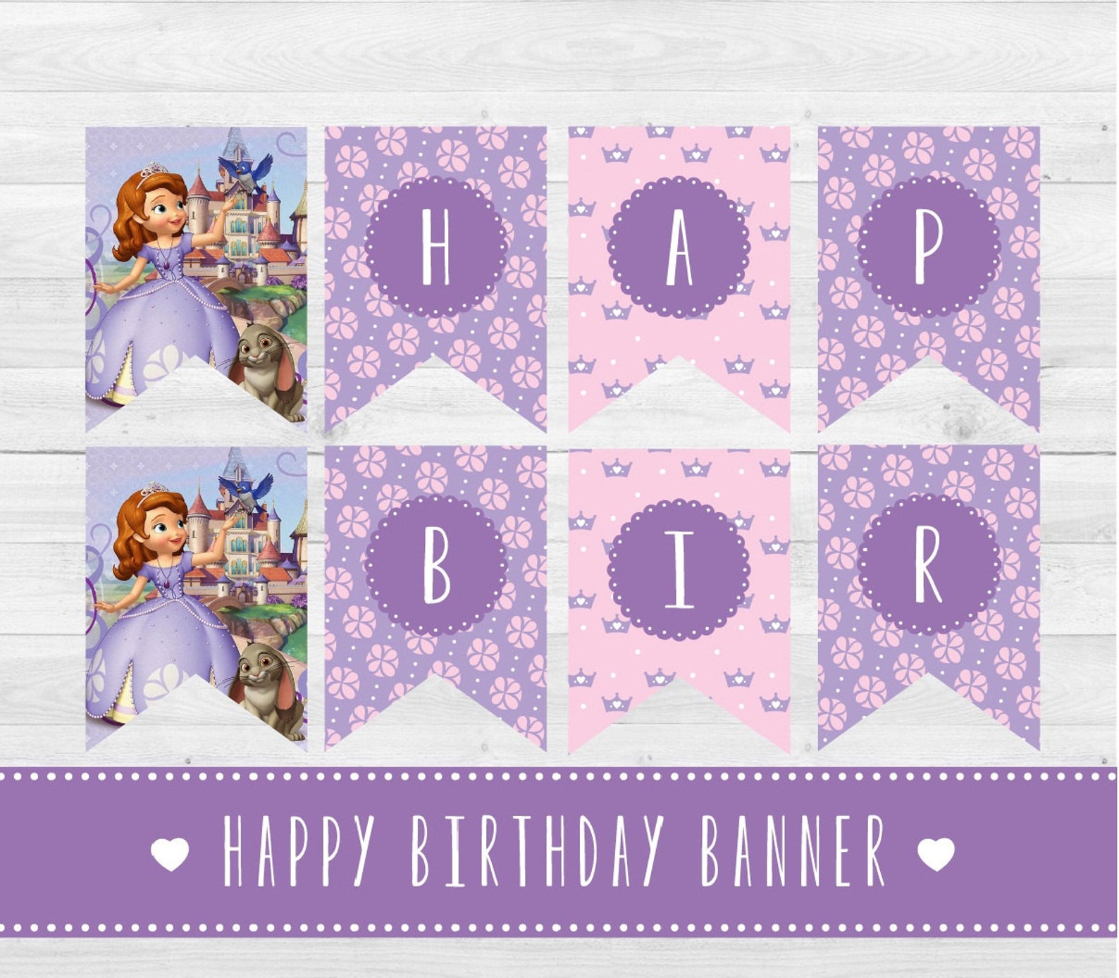 Banner De Cumpleaños Imprimible De Sofía La Primera - Etsy