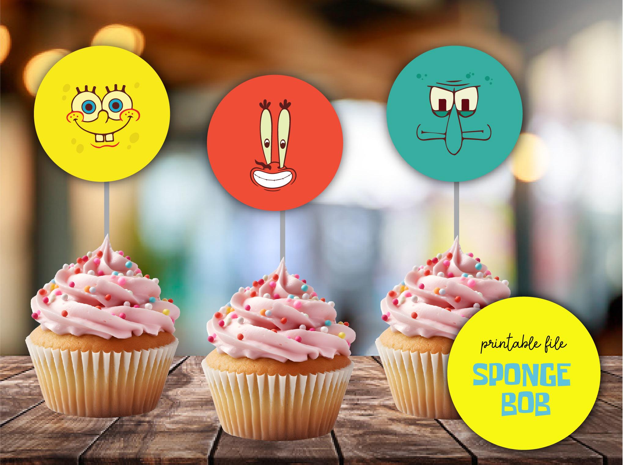 Spongebob Cupcake Toppers