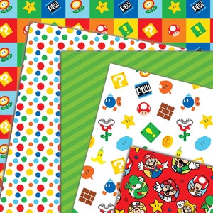 Super Mario Pack De Papeles Digitales De Clip Art. 12x12 Hojas 200dpi ...