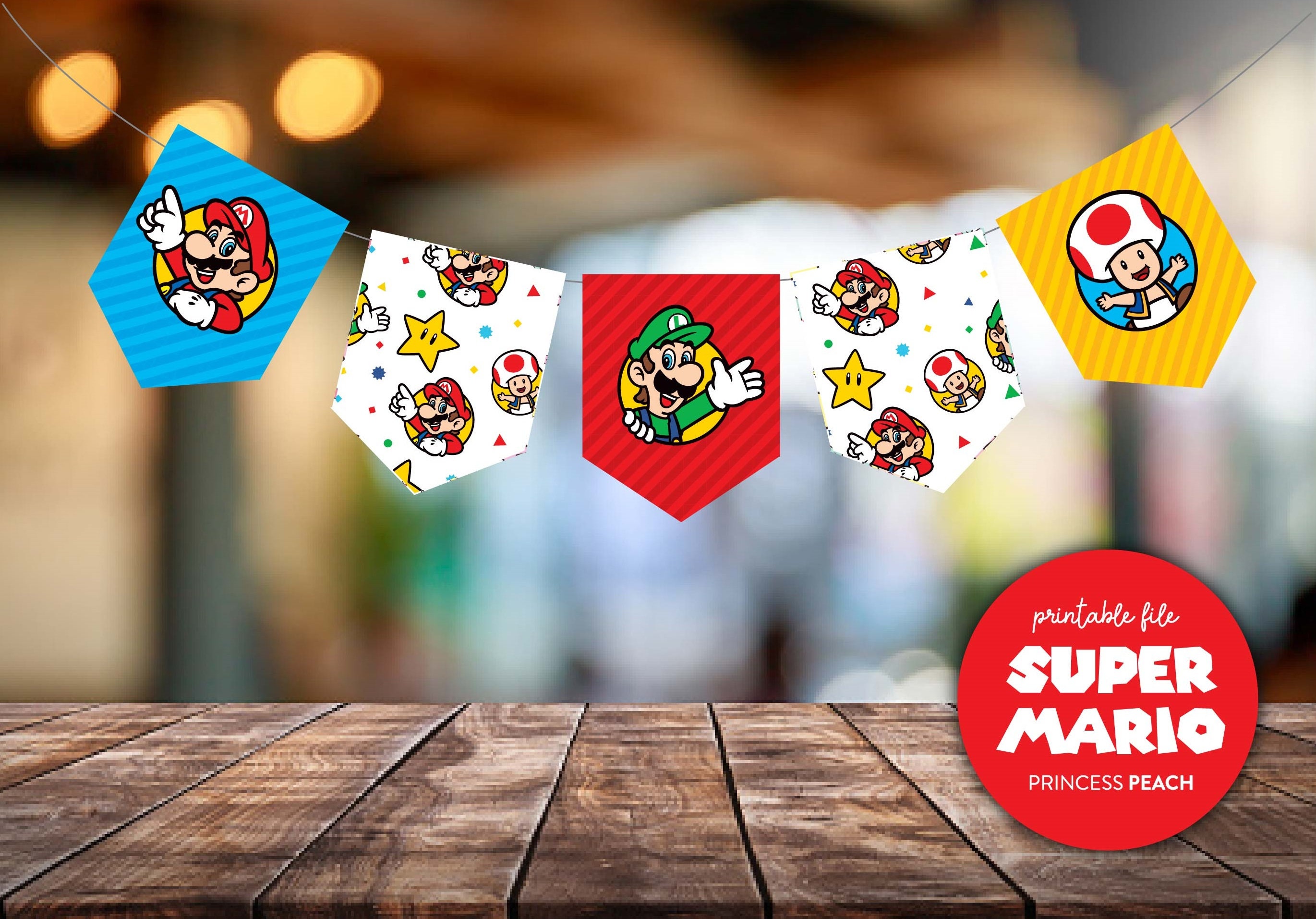 Super Mario Bros. Party Banner, Garland, Instant Download - Etsy