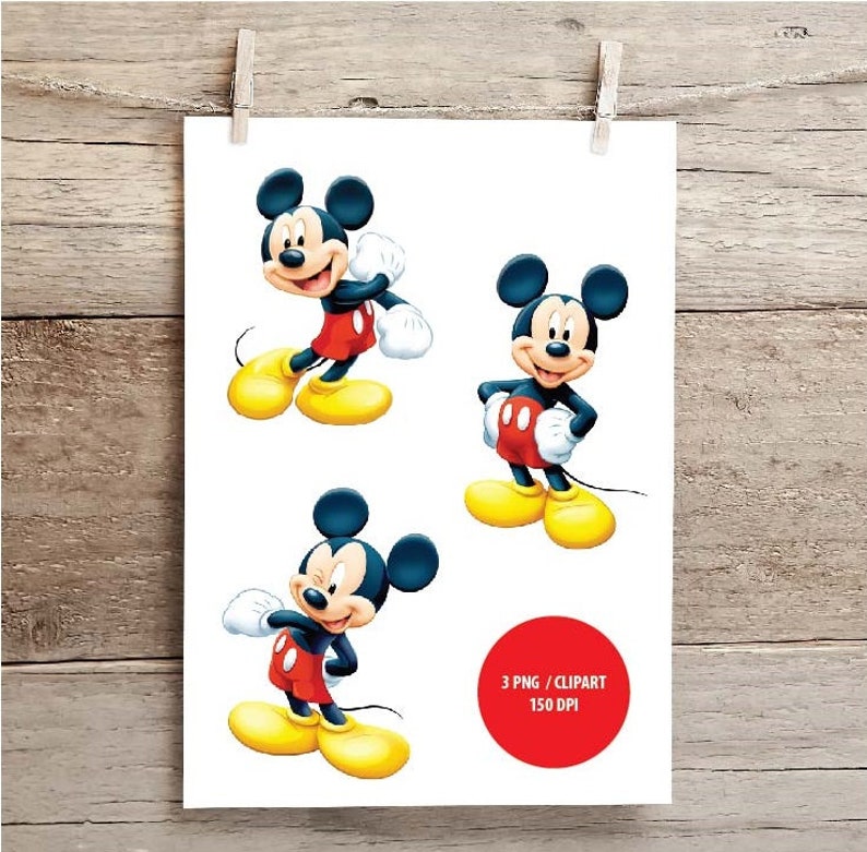 Mickey Mouse Digital Paper Pack, Printable Clipart (digital Download ...