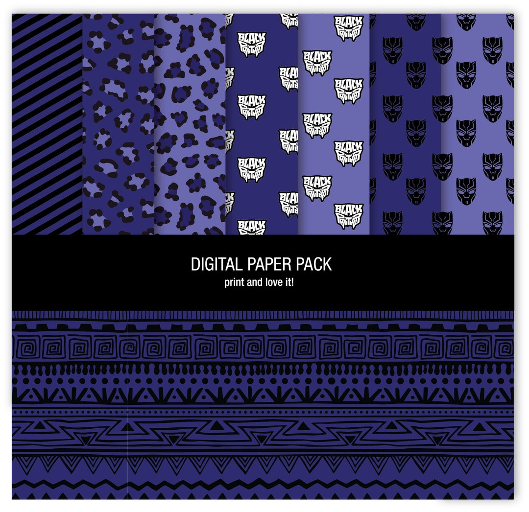 Pantera Negra Papel Inspirado – Pantera Negra Paper Pack – 12x12 Hojas ...