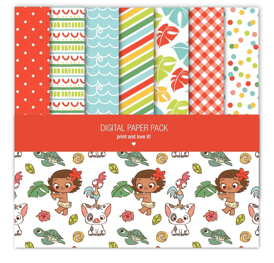 Moana Digital Paper / MOANA Pattern Prints / Instant Download / 12x12 ...