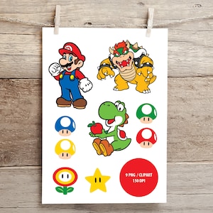 Super Mario Digital Paper Pack, Scrapbooking Clipart (digital Download ...